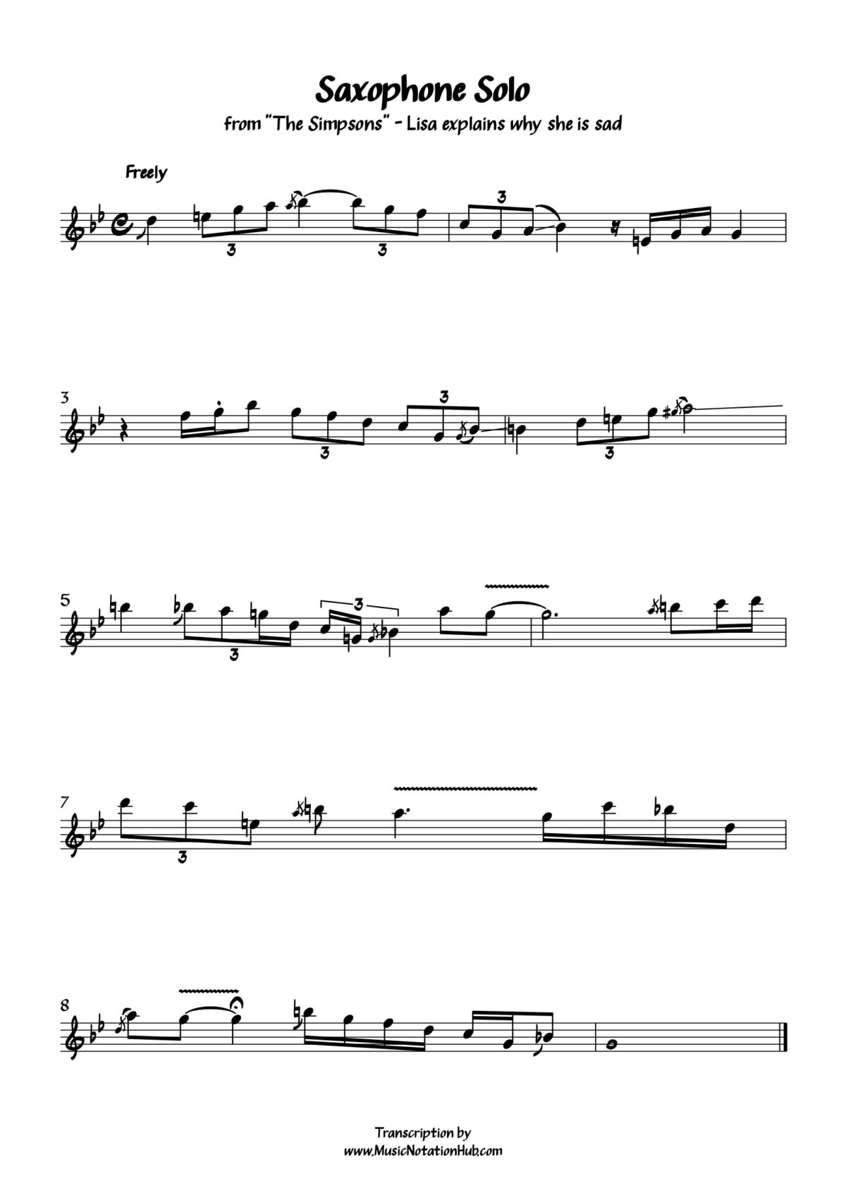 Saxophone Transcription | Music Notation Hub